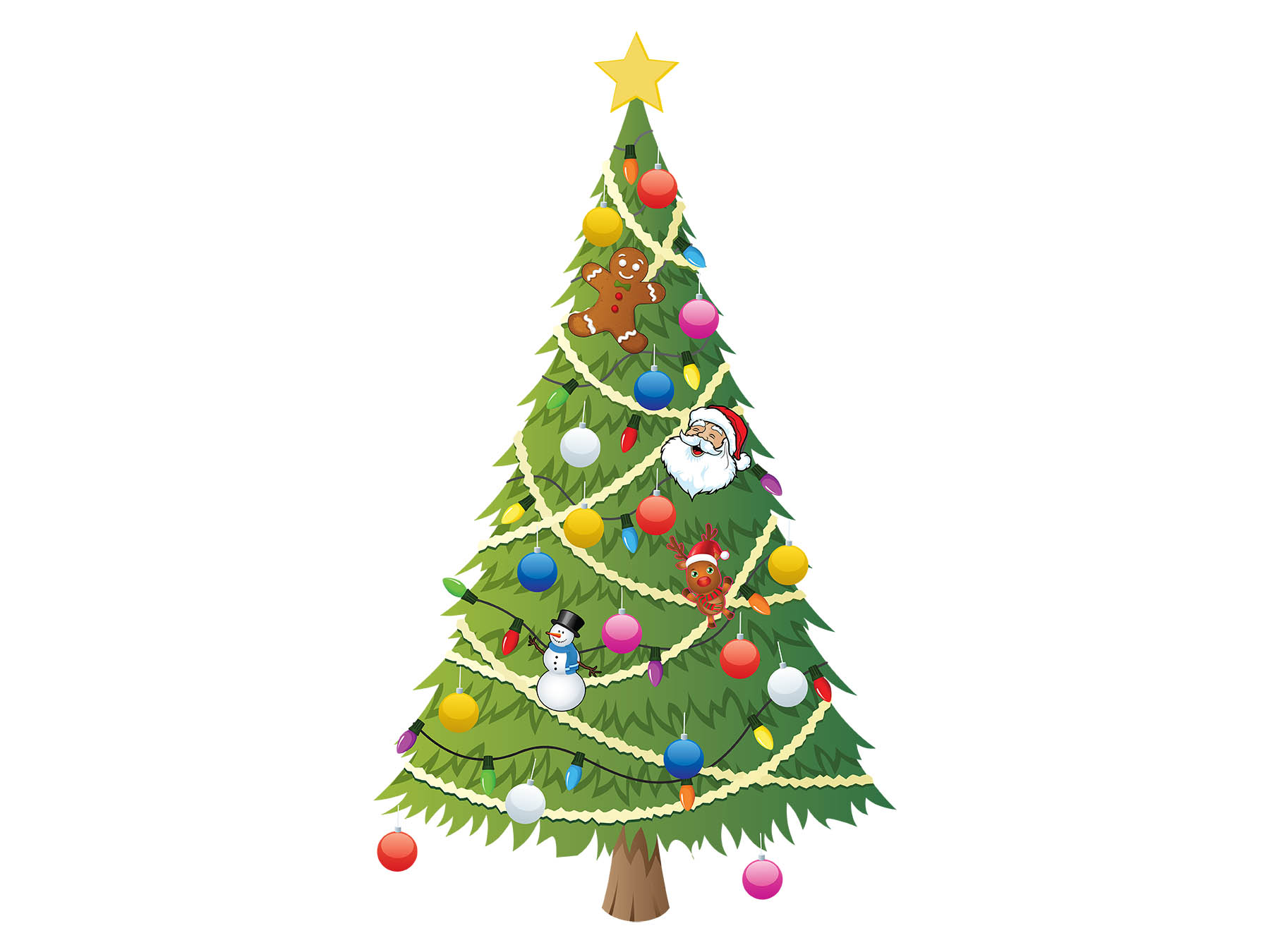 **Interactive Christmas Tree Cartoon Style - Vibeprint
